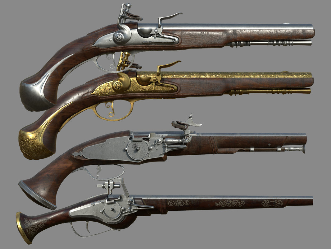 Flemish flintlock pistol model - TurboSquid 1416322