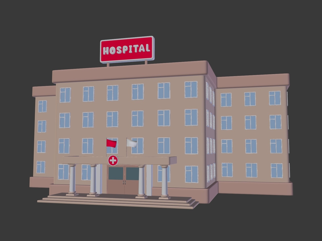 Cartoon hospital 3D - TurboSquid 1416371