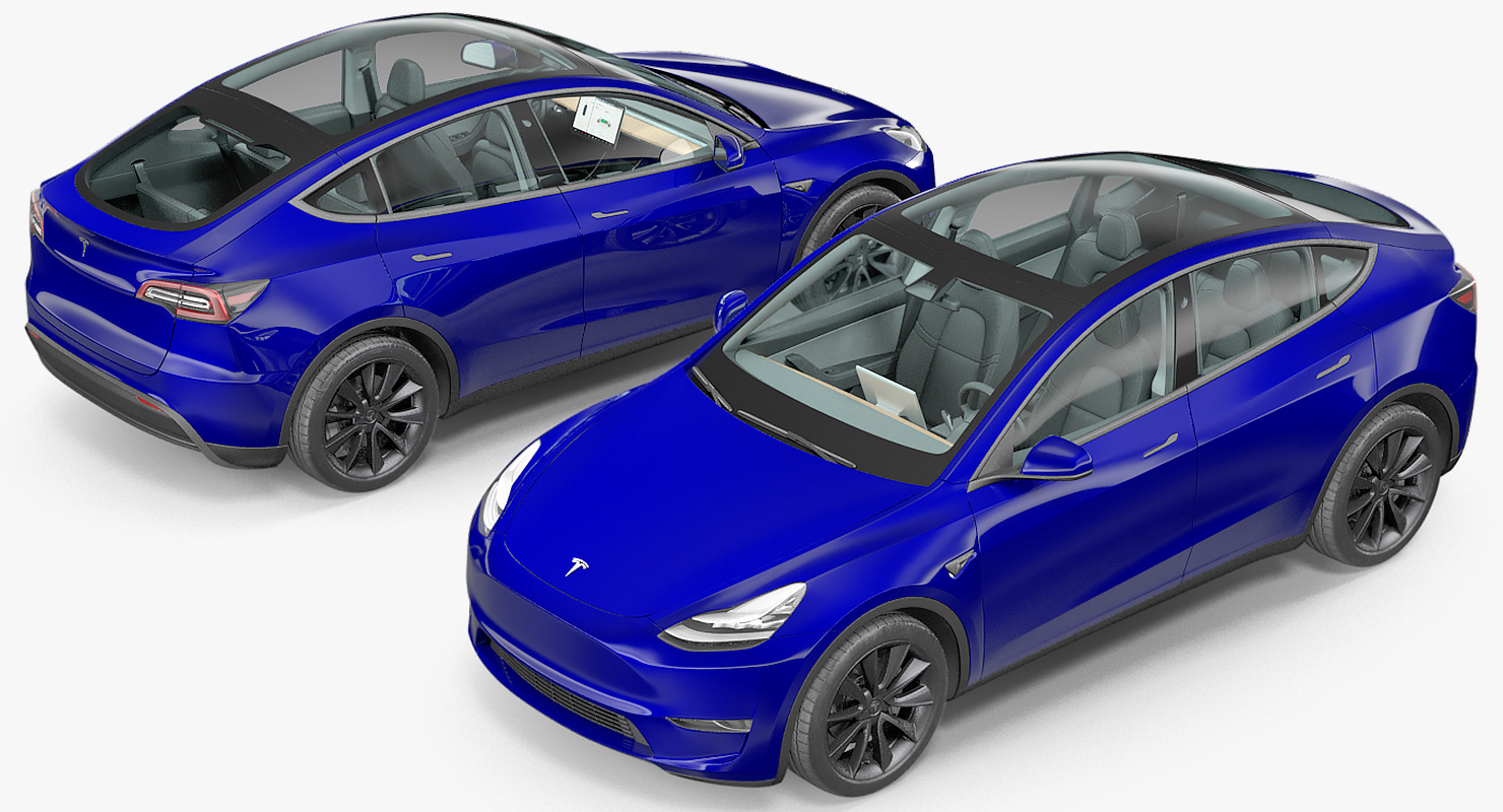 Tesla y blue modeled model - TurboSquid 1416926