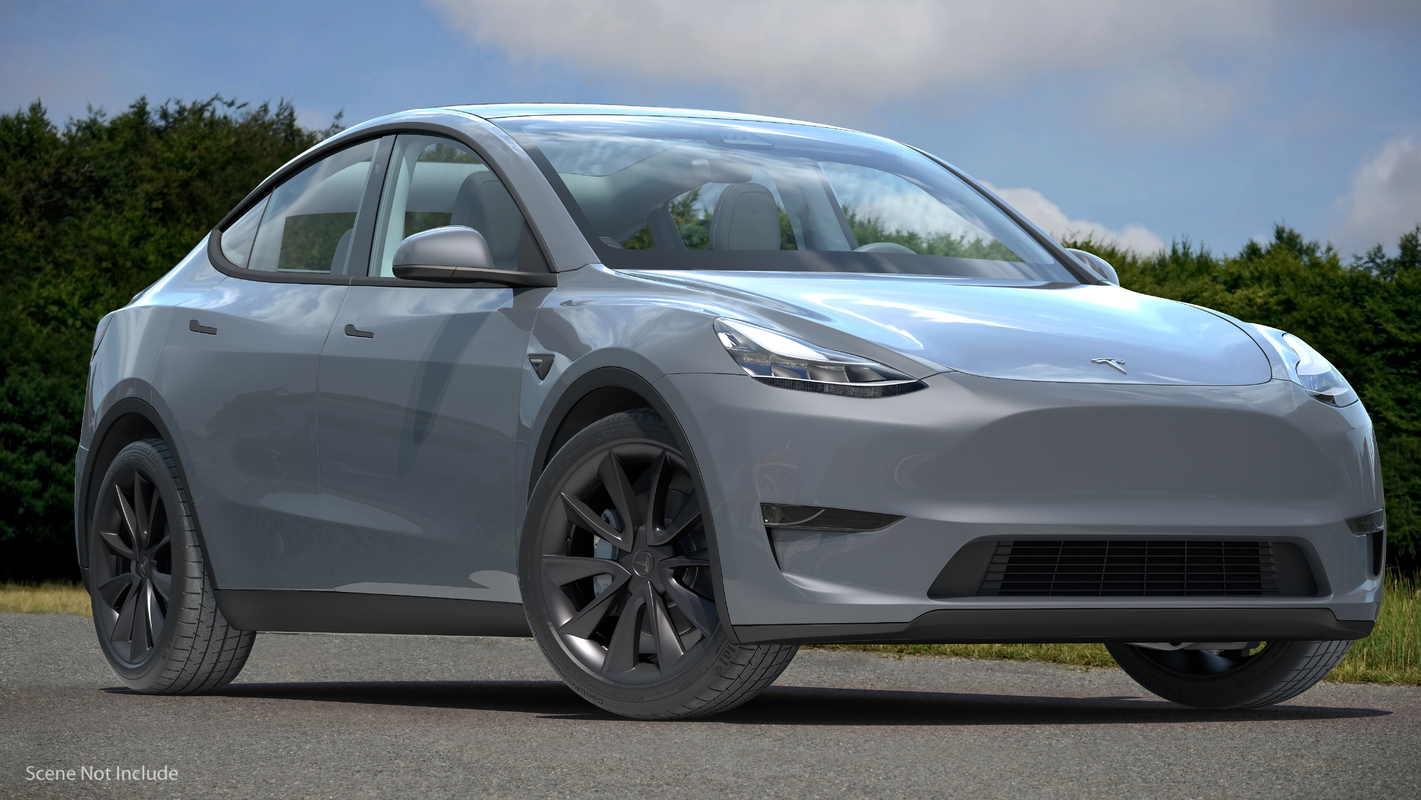 Tesla y silver rigged model - TurboSquid 1417069