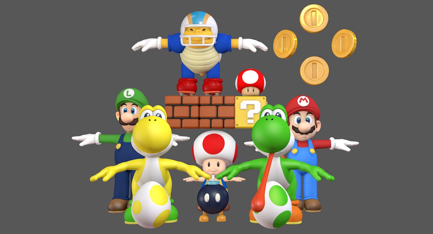Mini pack super mario 3D model - TurboSquid 1416432