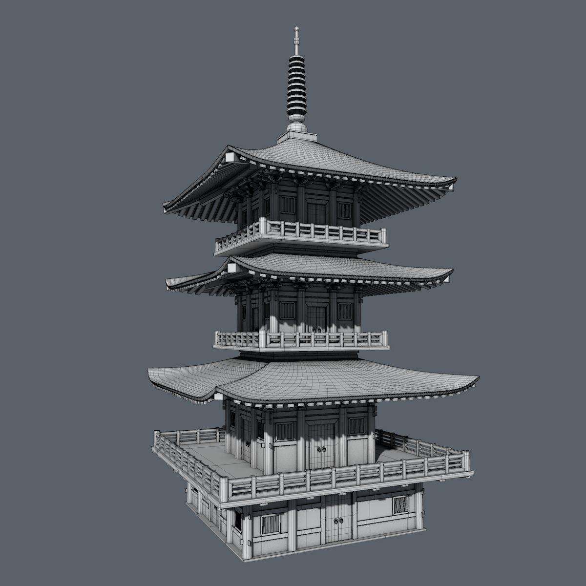 Japanese temple 3D model - TurboSquid 1416482