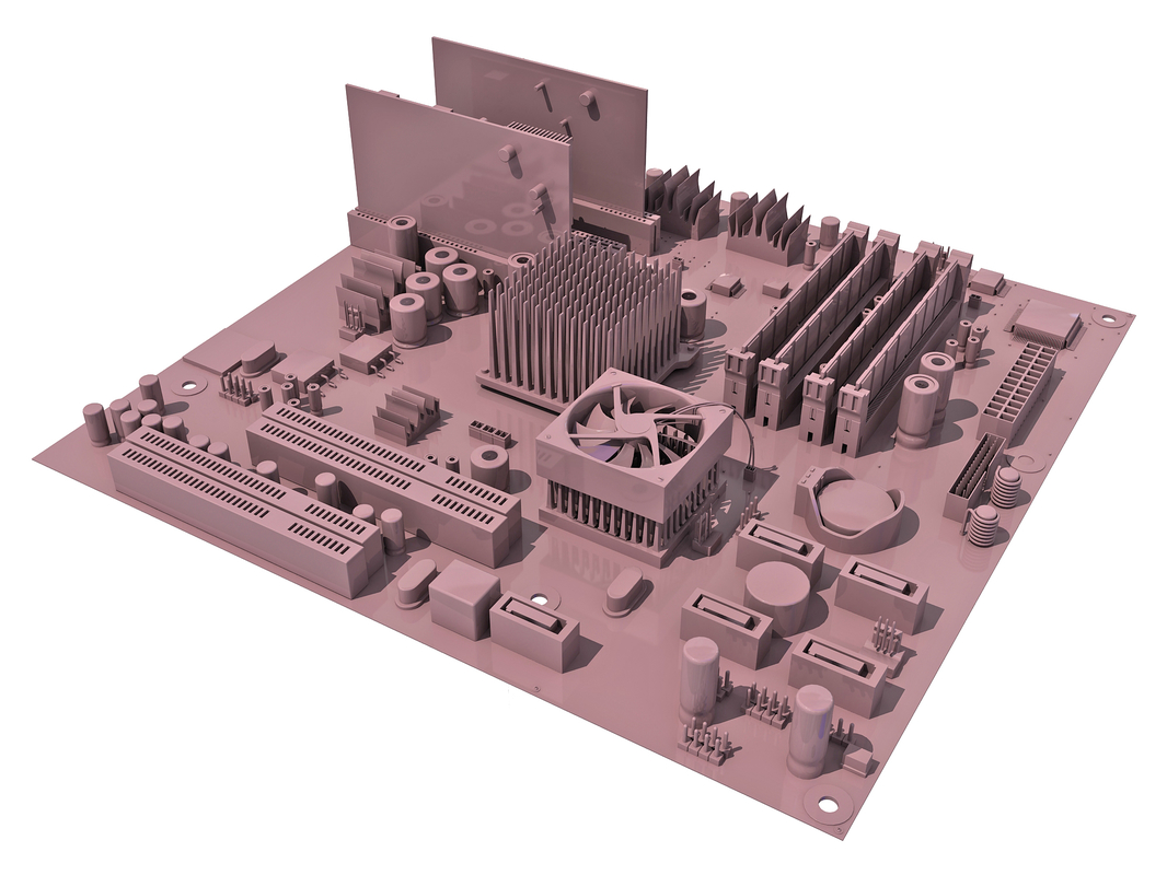 3d model of mother board