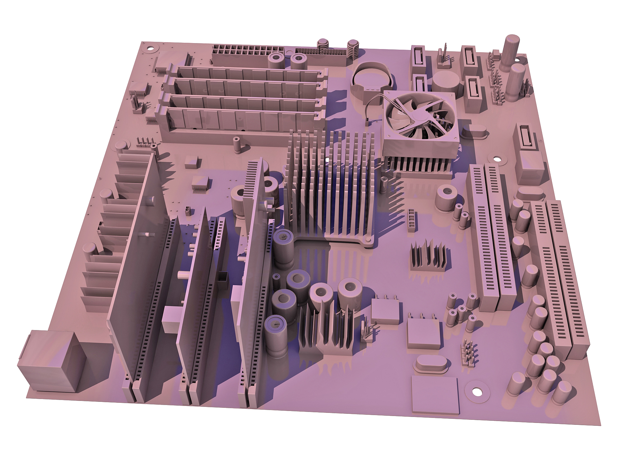 3d model of mother board