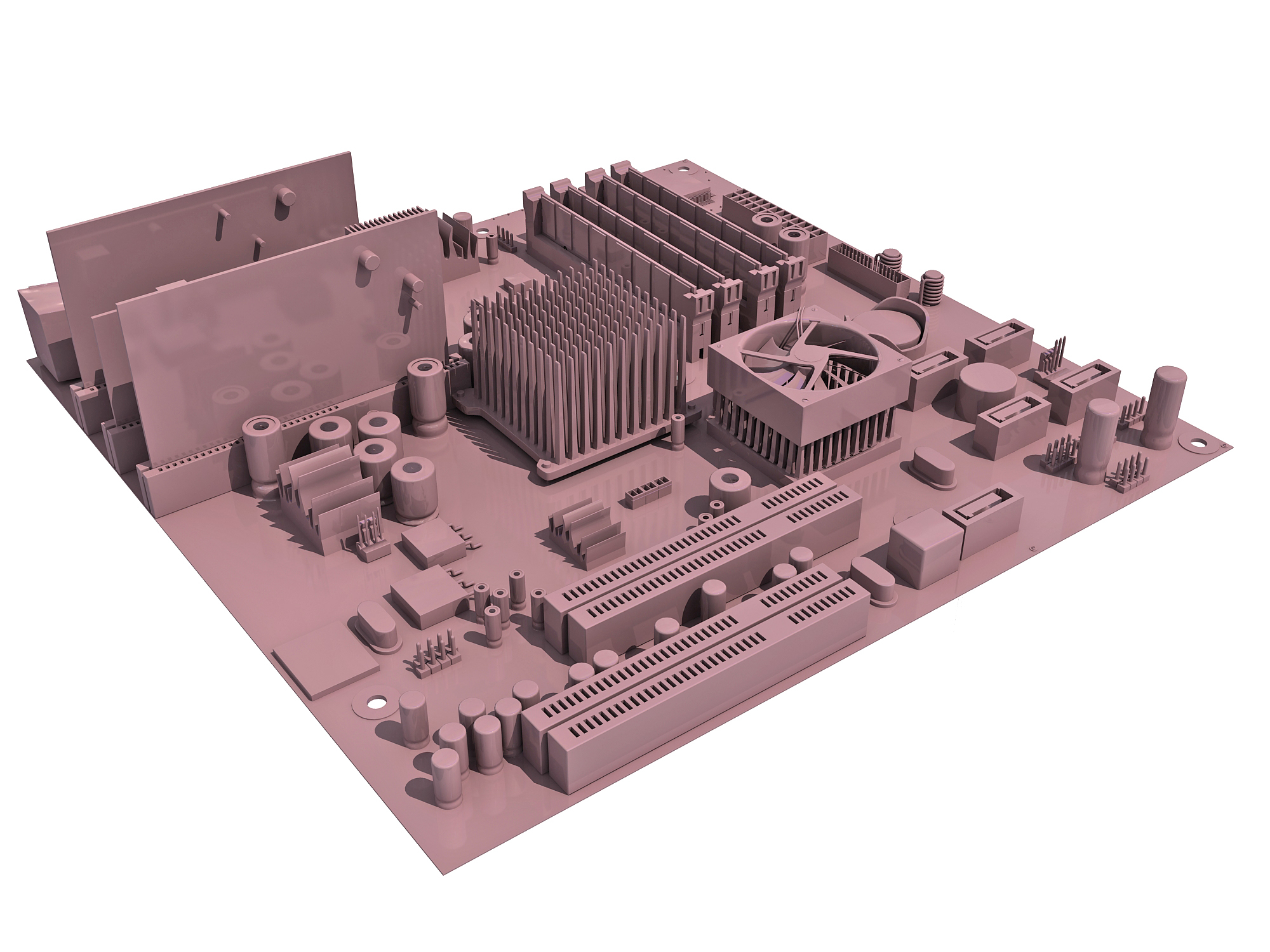 3d model of mother board