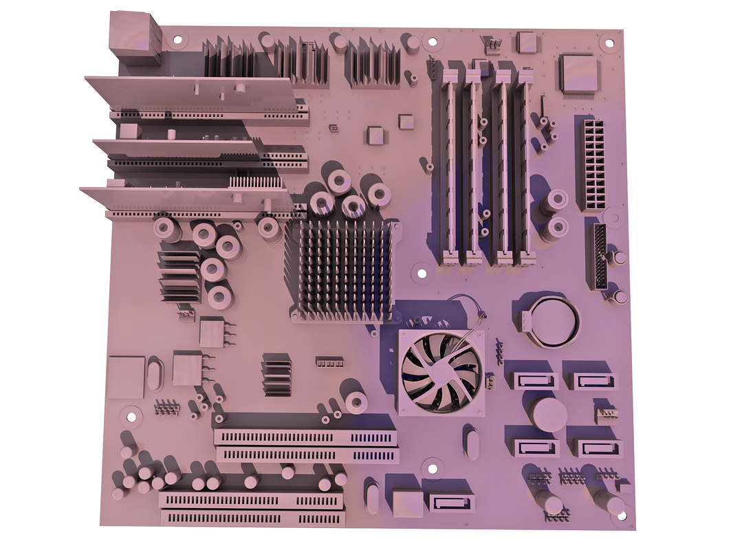 3d model of mother board