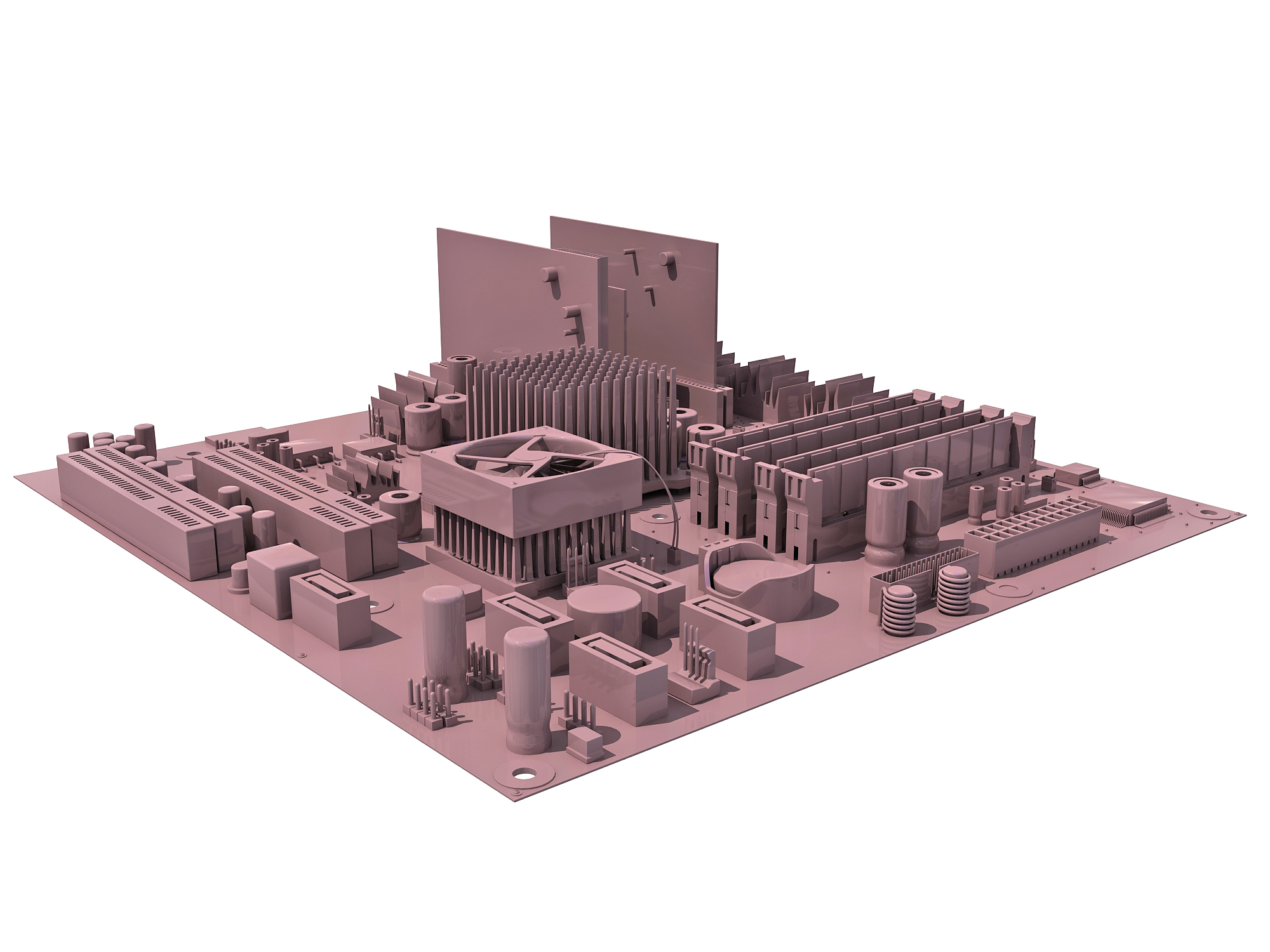3d model of mother board