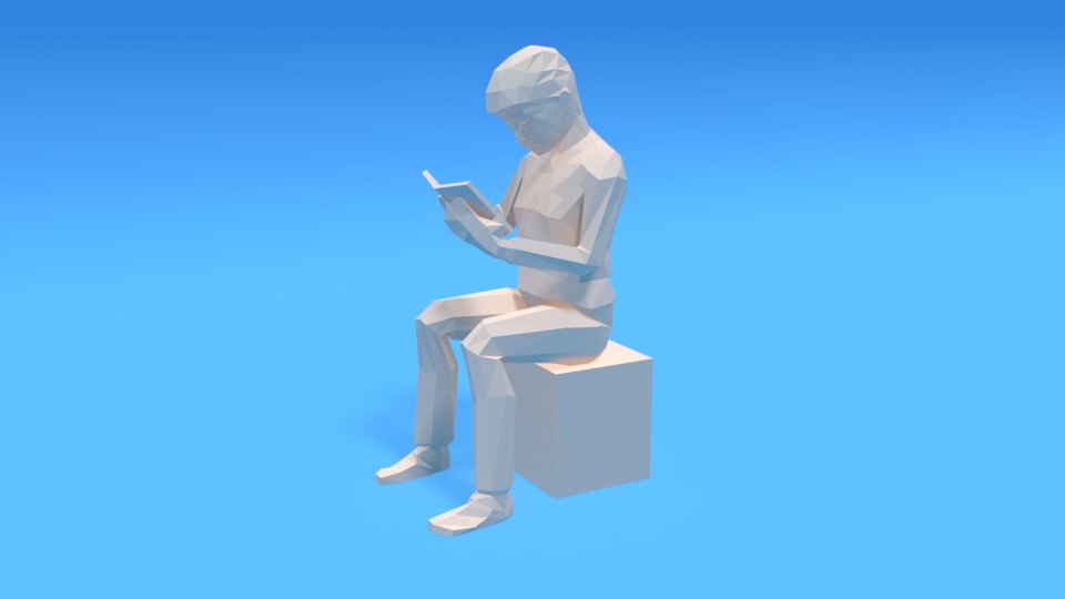 Kid reading book 3D model - TurboSquid 1416920