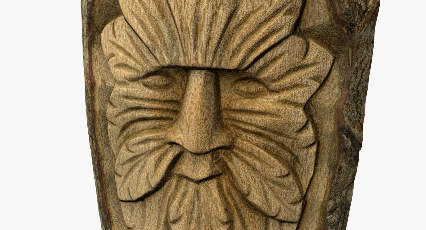3D model carved wooden face - TurboSquid 1416965