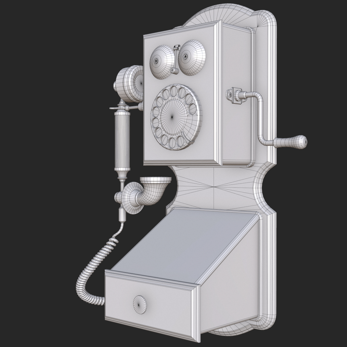 Old antique wall telephone 3D model - TurboSquid 1417239