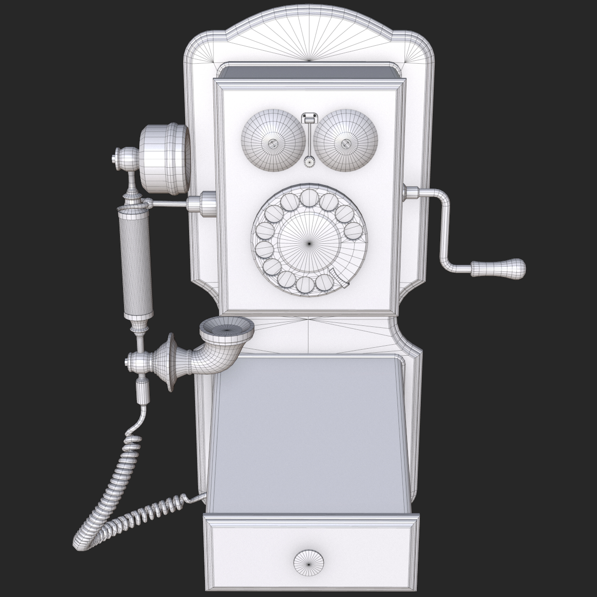 Old antique wall telephone 3D model - TurboSquid 1417239