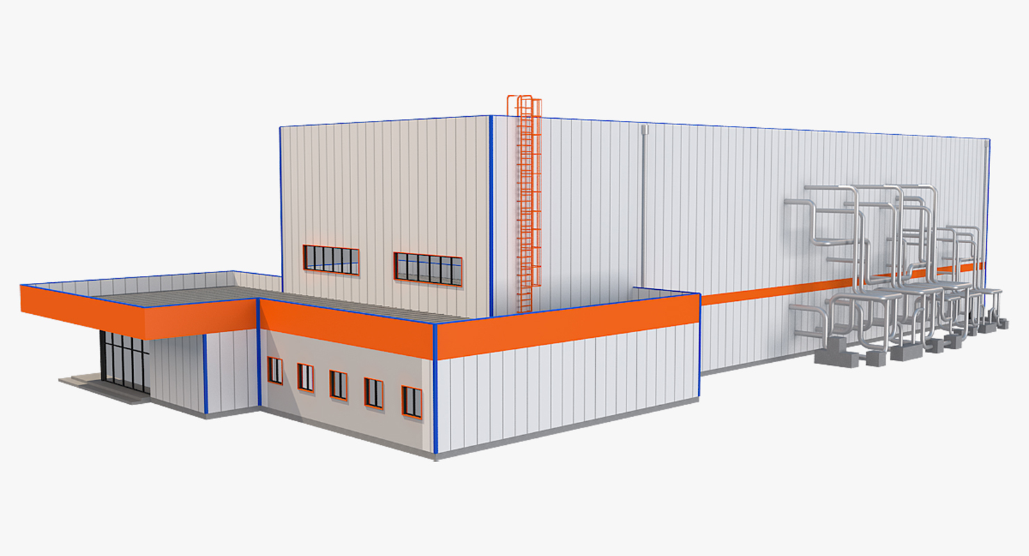 3D industrial building model - TurboSquid 1324029