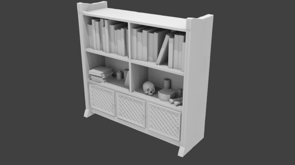 Dungeon - Castle Bookshelf for print3Dモデル - TurboSquid 1417351