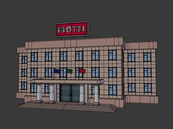 Cartoon motel 3D model - TurboSquid 1417545