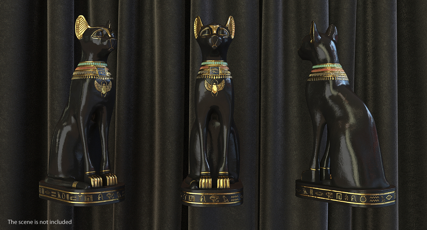 3D model egyptian cat statue black - TurboSquid 1417844