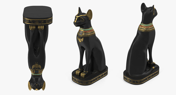 3D model egyptian cat statue black - TurboSquid 1417844