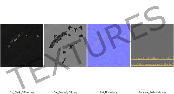 3D model egyptian cat statue black - TurboSquid 1417844