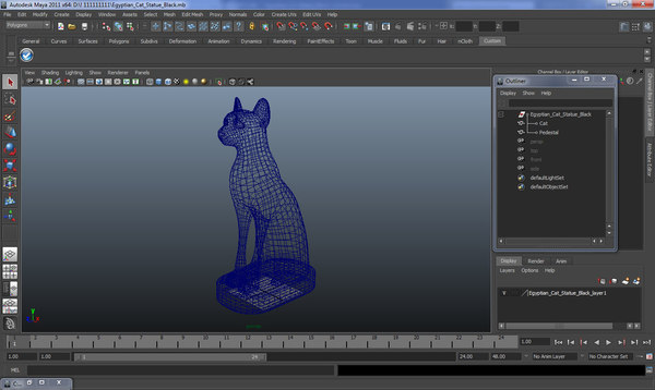 3D model egyptian cat statue black - TurboSquid 1417844