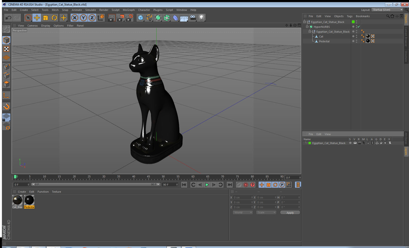 3D model egyptian cat statue black - TurboSquid 1417844