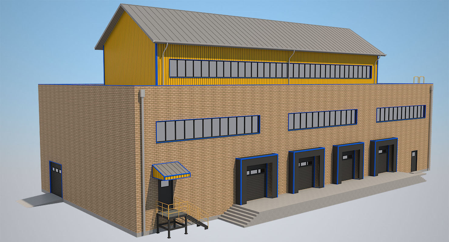 Warehouse building 3D model - TurboSquid 1327410