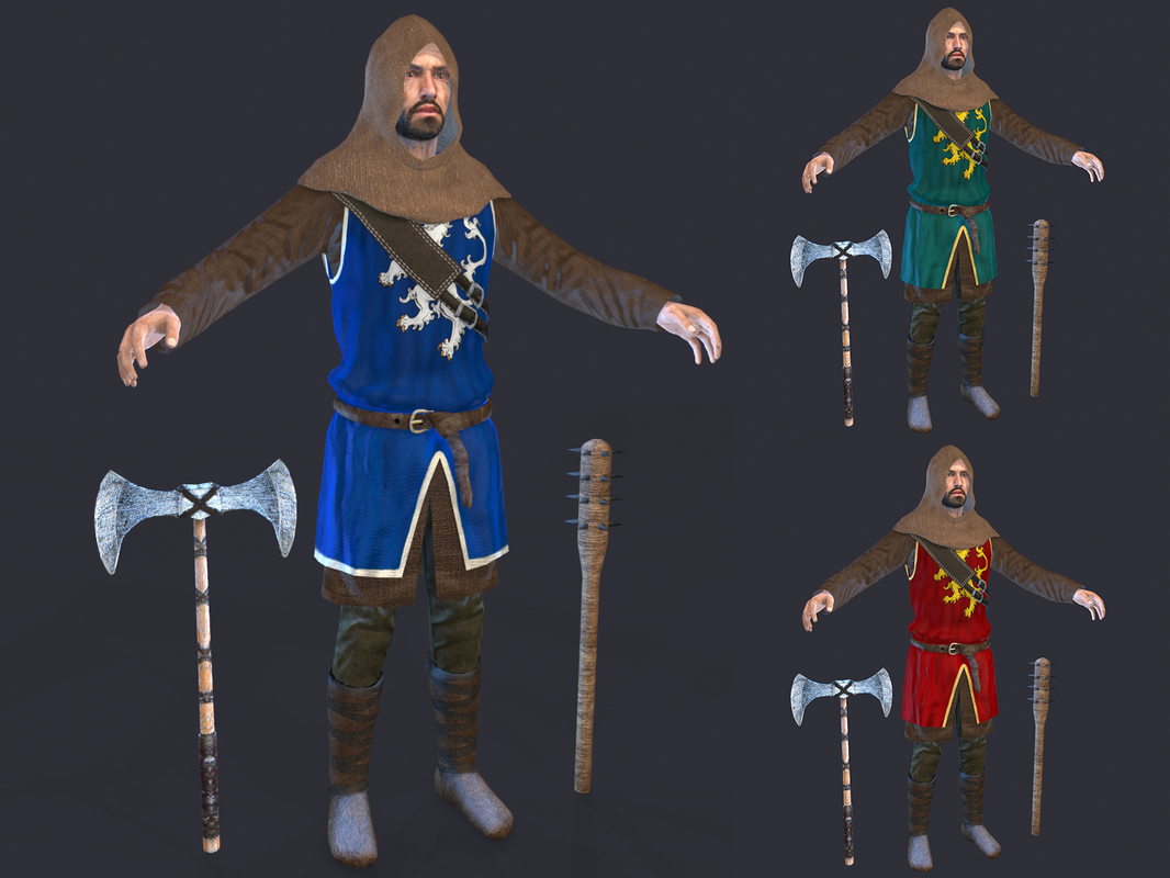 Medieval militia 3D model - TurboSquid 1418033