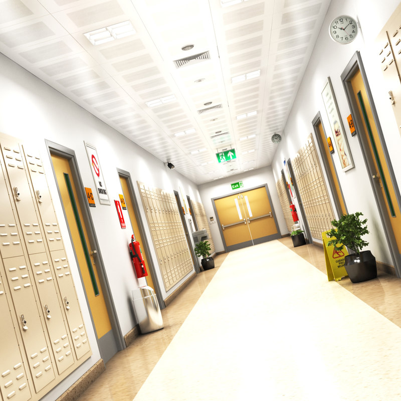 3D school hallway 2 model - TurboSquid 1418148