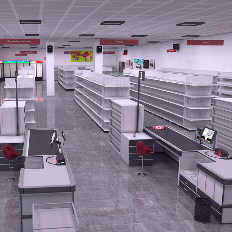 3D retail supermarket - TurboSquid 1418074
