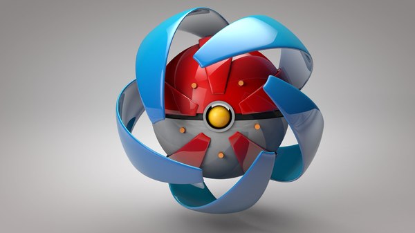 dark normal pokeball 3d model