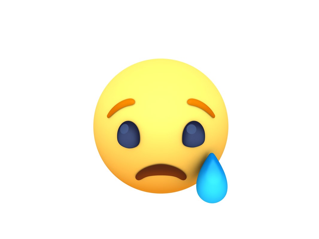 Facebook sad reaction button model - TurboSquid 1418245
