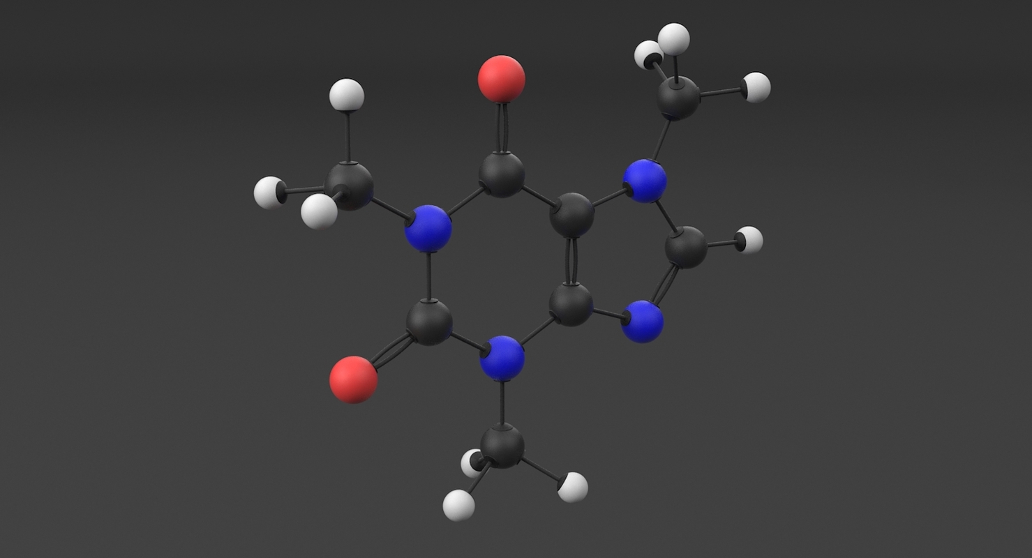 Caffeine molecule 3D model - TurboSquid 1418267