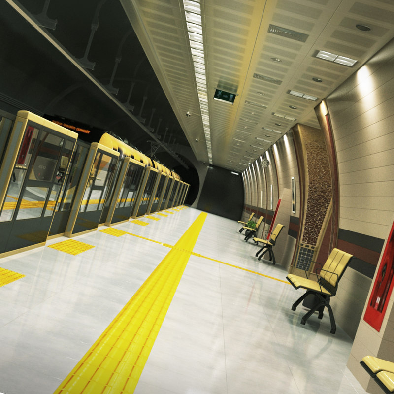 Modern subway station model - TurboSquid 1418329