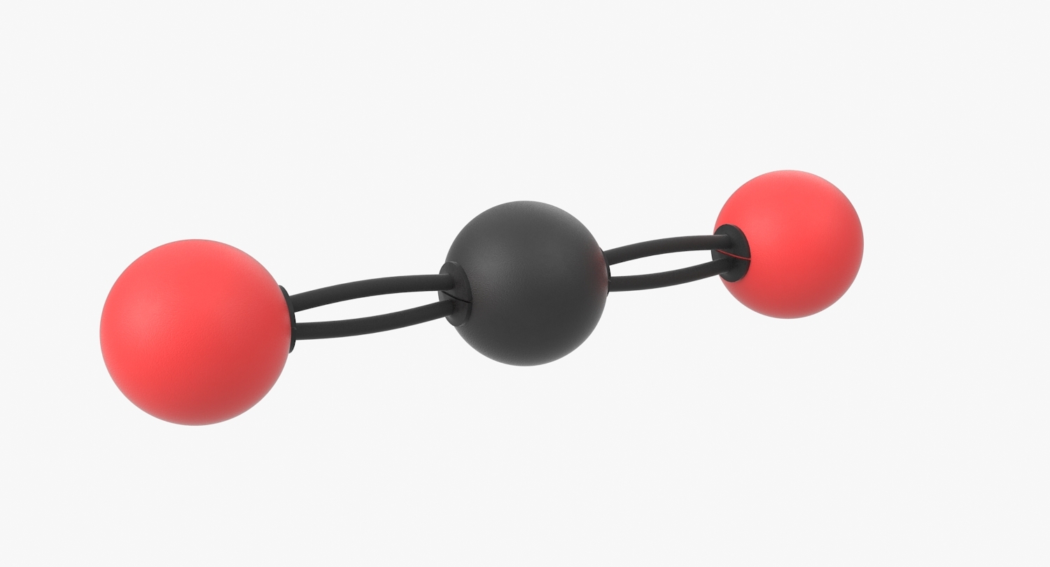 Carbon dioxide molecule 3D model - TurboSquid 1418445