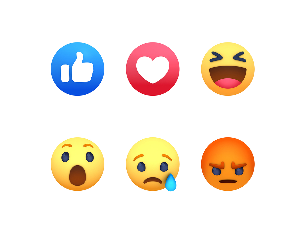 Facebook reaction button pack model - TurboSquid 1418530