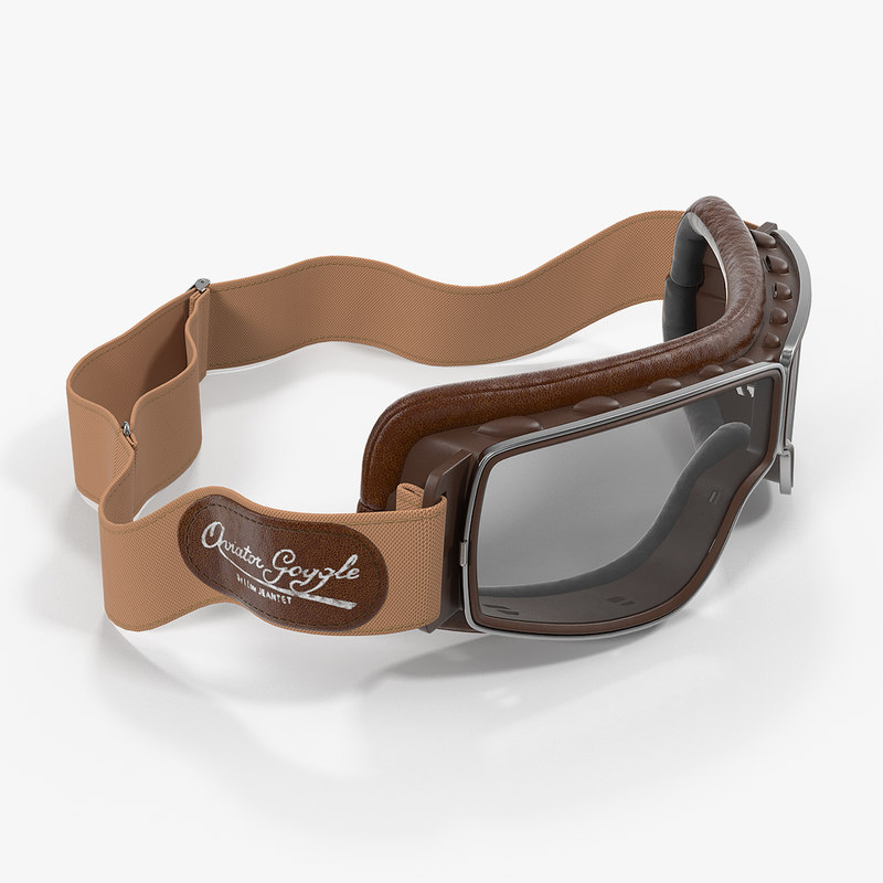 3D retro pilot goggles brown - TurboSquid 1418874