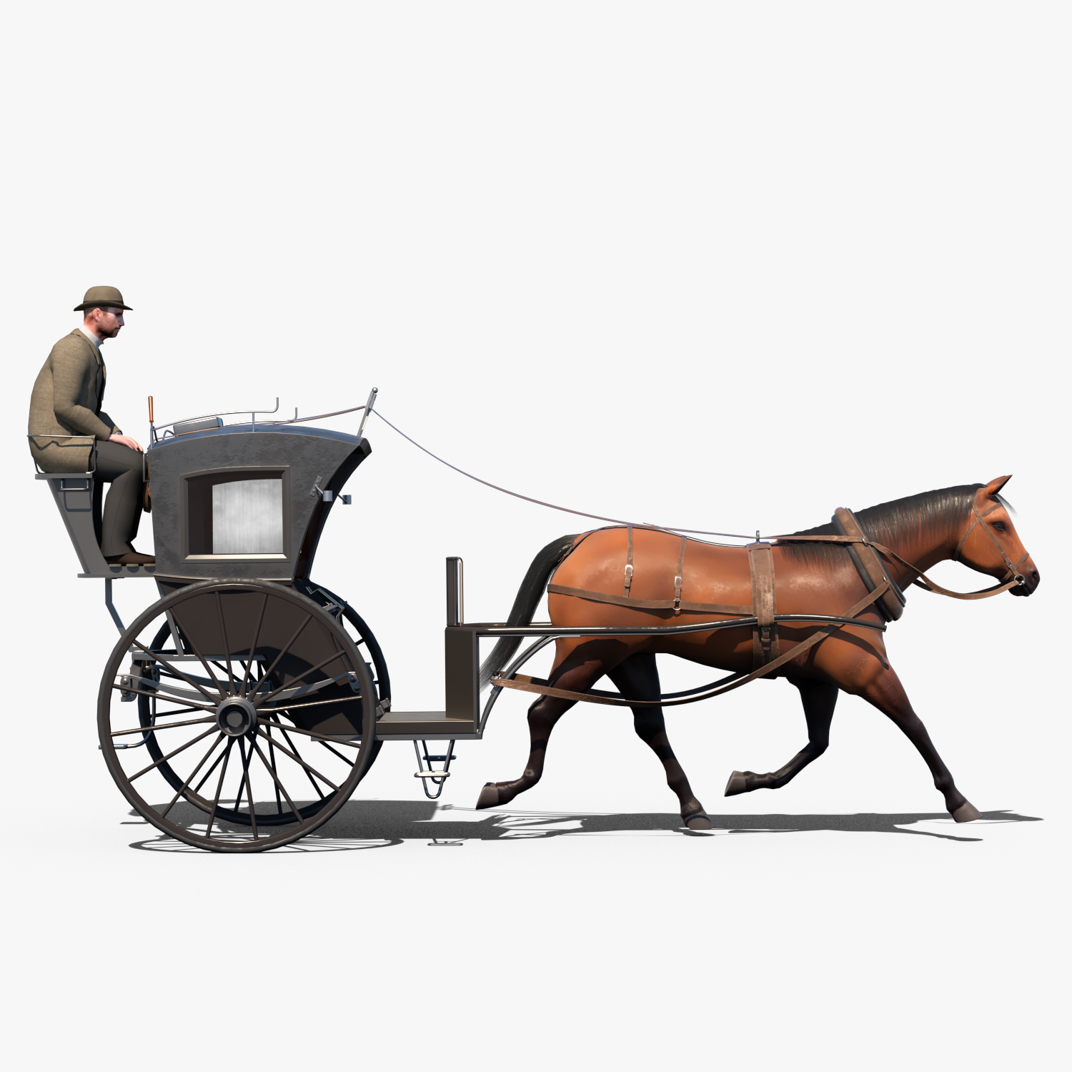 Hansom cab carriage 3D model - TurboSquid 1418564