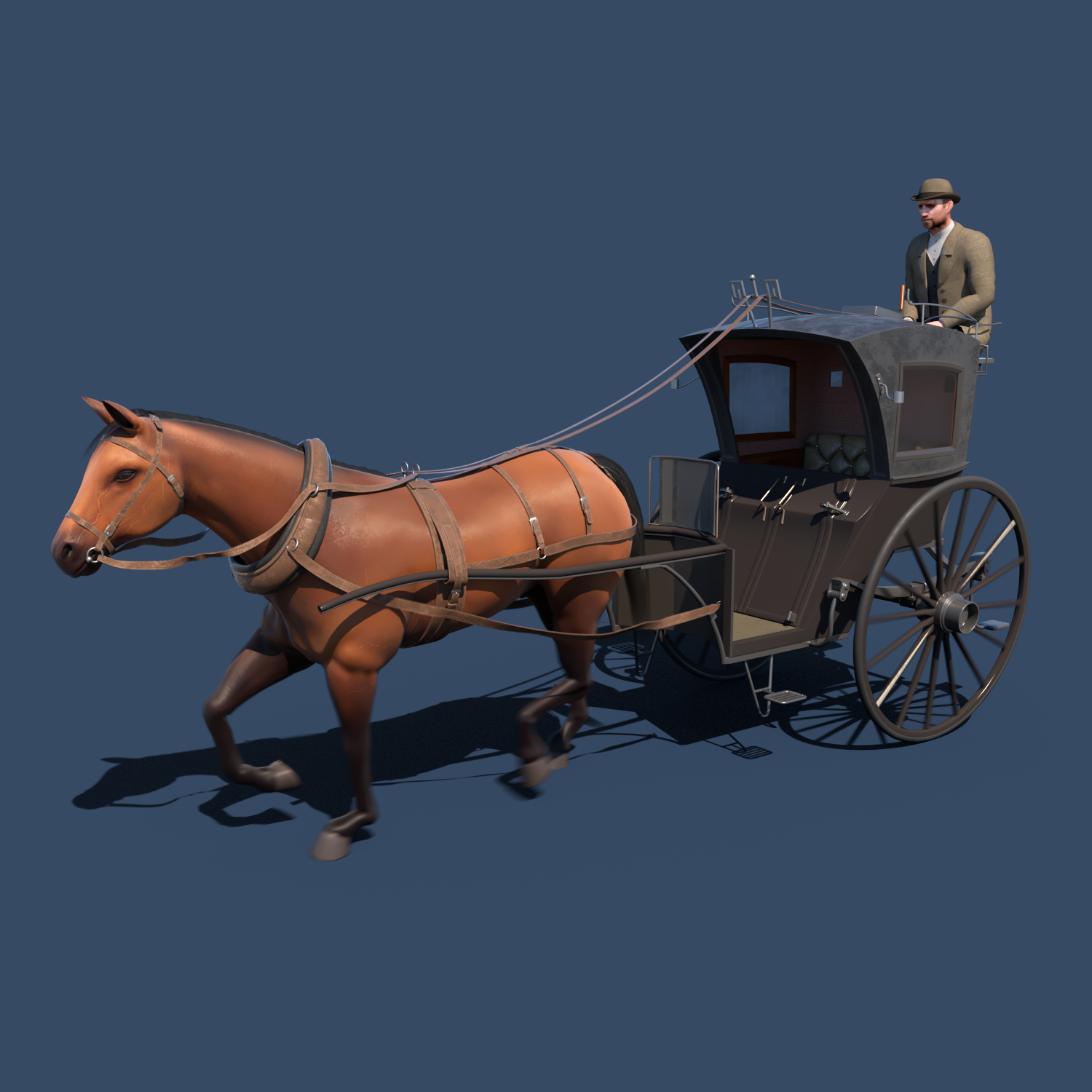 Hansom cab carriage 3D model - TurboSquid 1418564