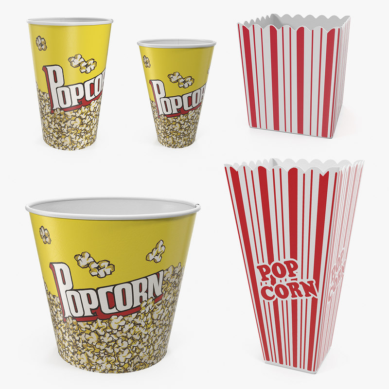 3D popcorn containers popped corn - TurboSquid 1418786