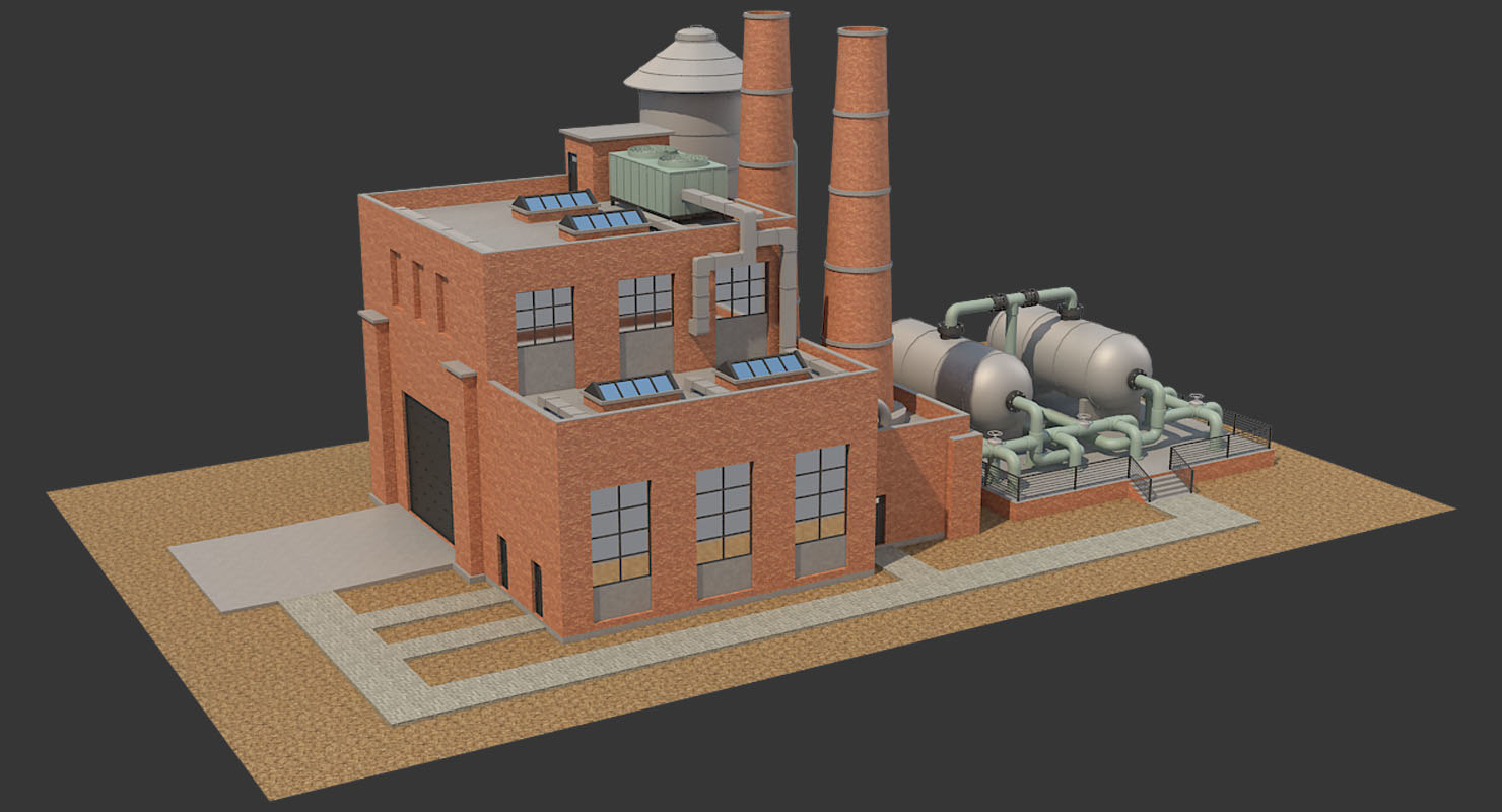 Factory building model - TurboSquid 1211140