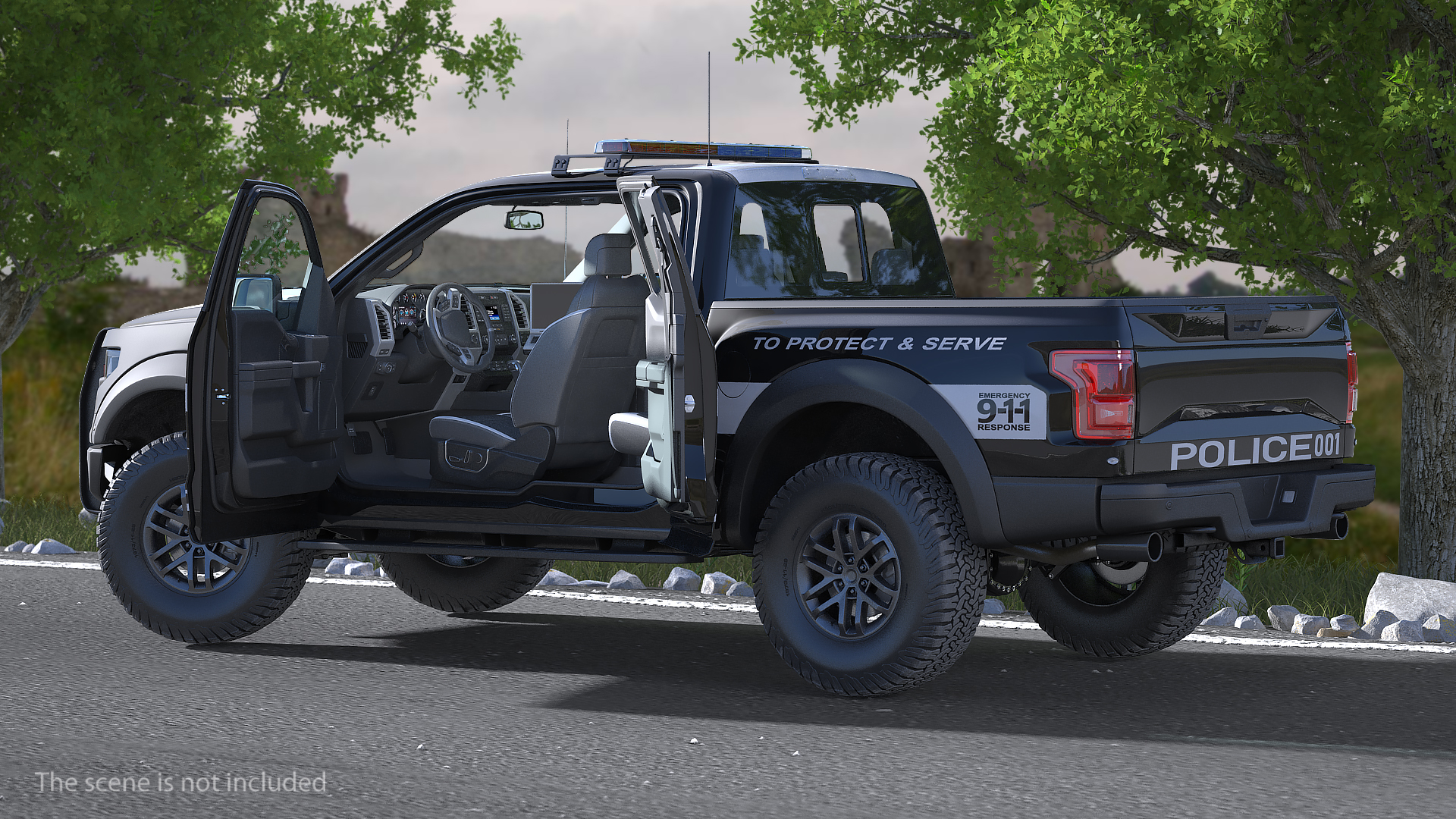 3D police pickup truck generic - TurboSquid 1419287