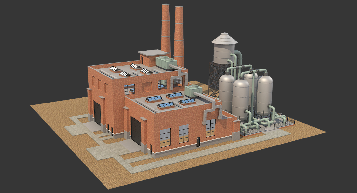 Factory building 3D model - TurboSquid 1211500