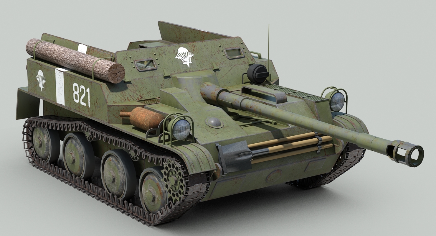 3D ww2 soviet asu 57 - TurboSquid 1419369