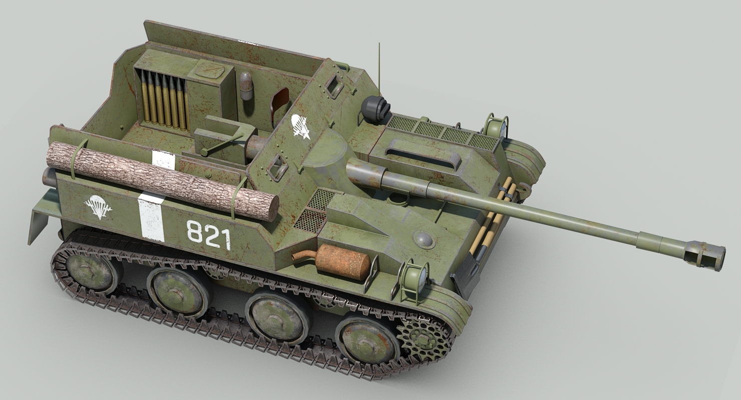 modelo 3d ASU 57 Soviet SPG - TurboSquid 1419369