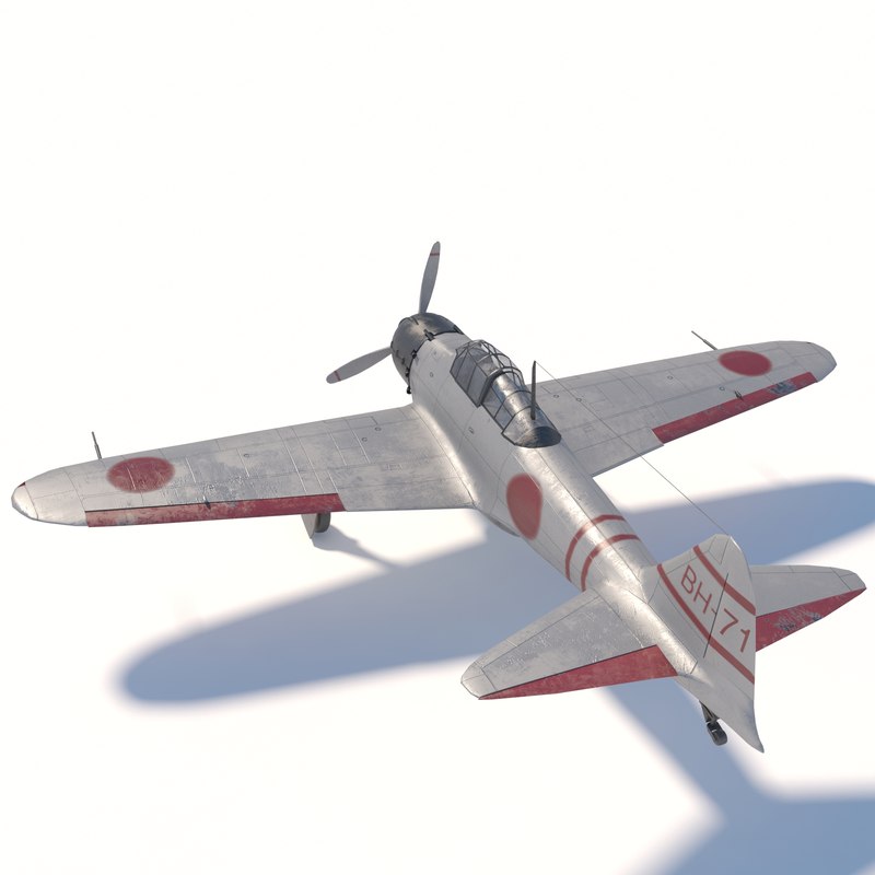 3D mitsubishi a6m zero - - TurboSquid 1419434