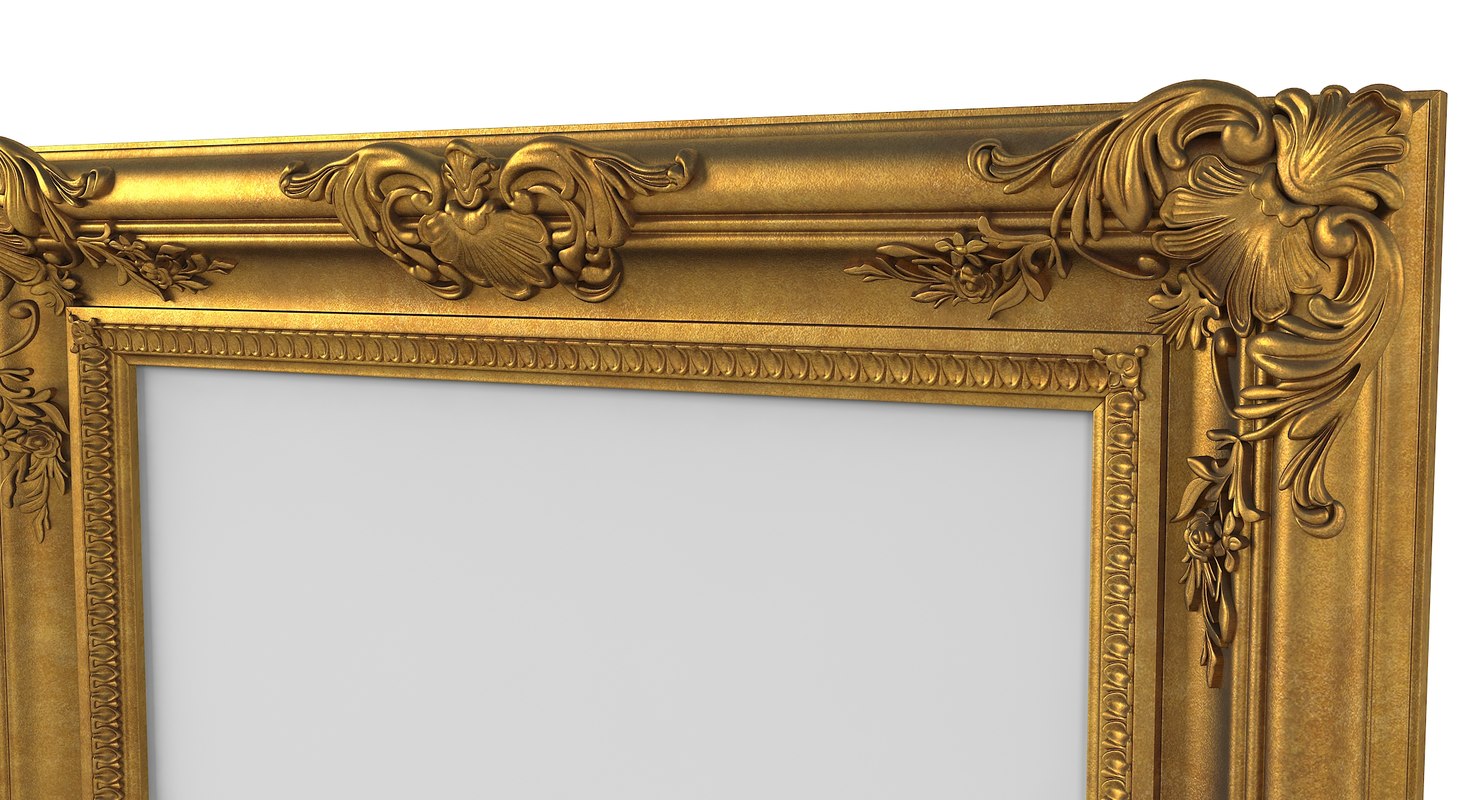 Golden picture frame 3D model - TurboSquid 1419445