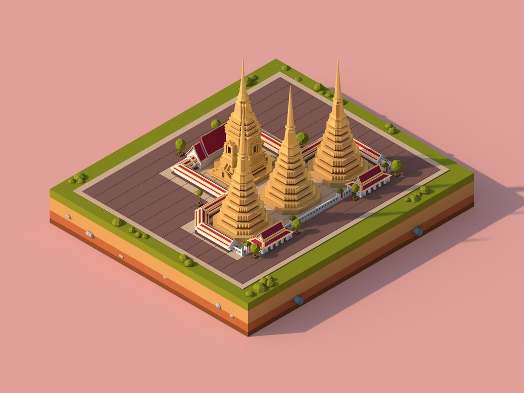 Cartoon monument landmark 3D - TurboSquid 1419506