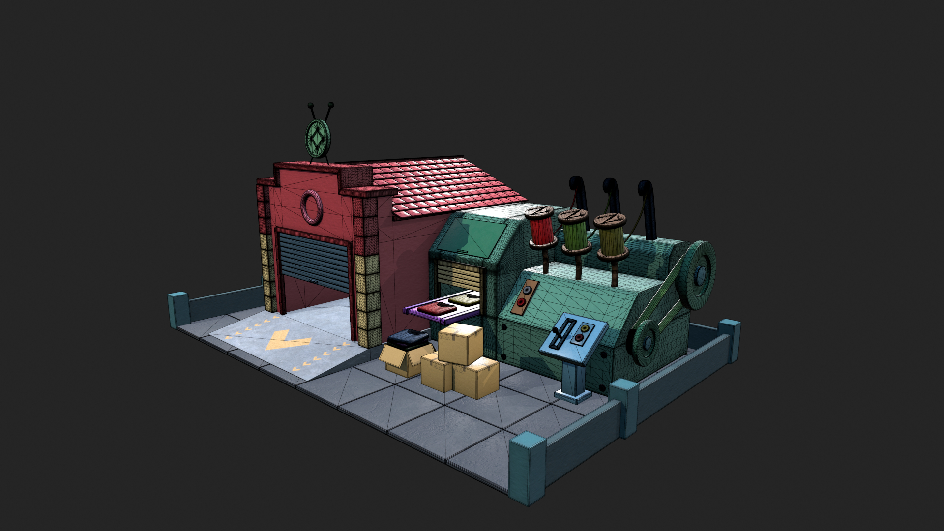 3D cartoon factory stylized model - TurboSquid 1419570