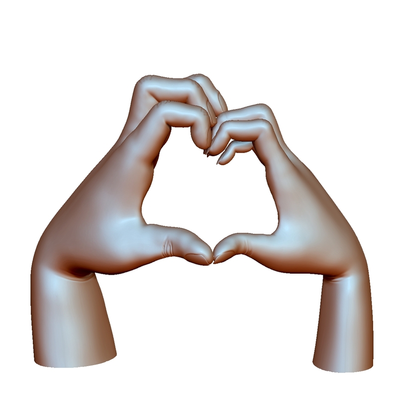 Heart sign hands couple model - TurboSquid 1410066