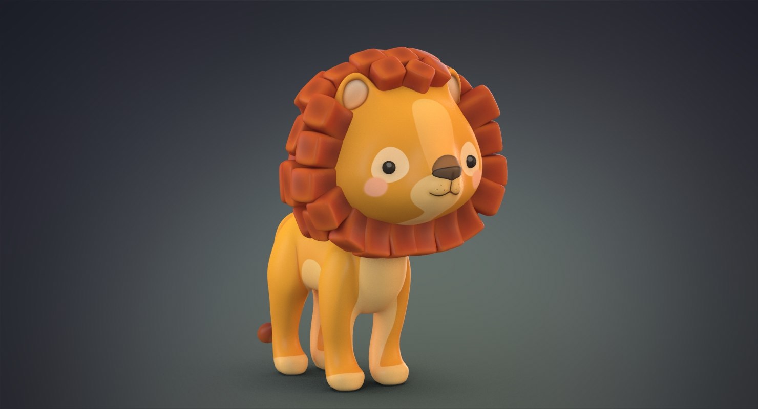 Cute cartoon lion 3D model - TurboSquid 1420189