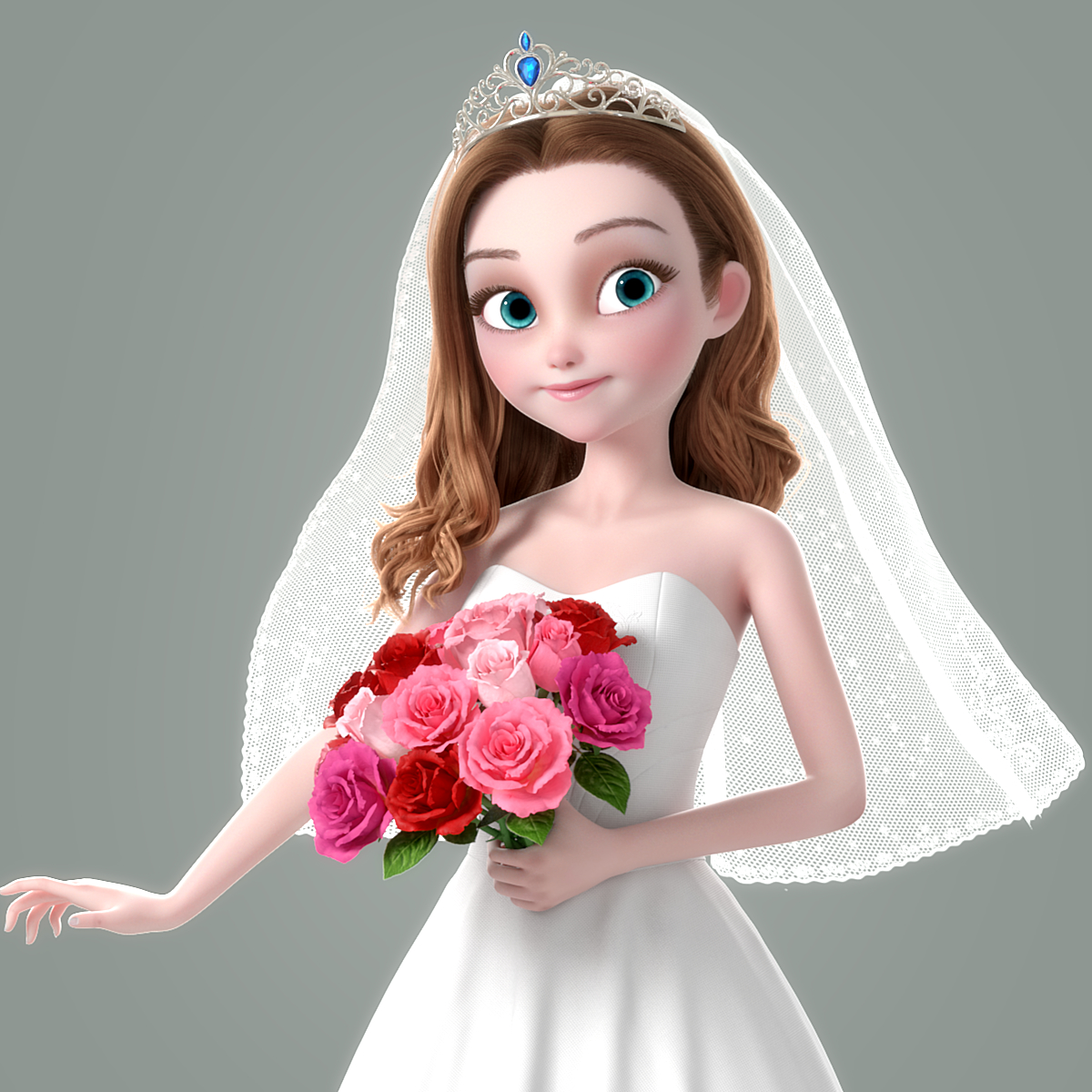 3D cartoon bride rigged character - TurboSquid 1420230