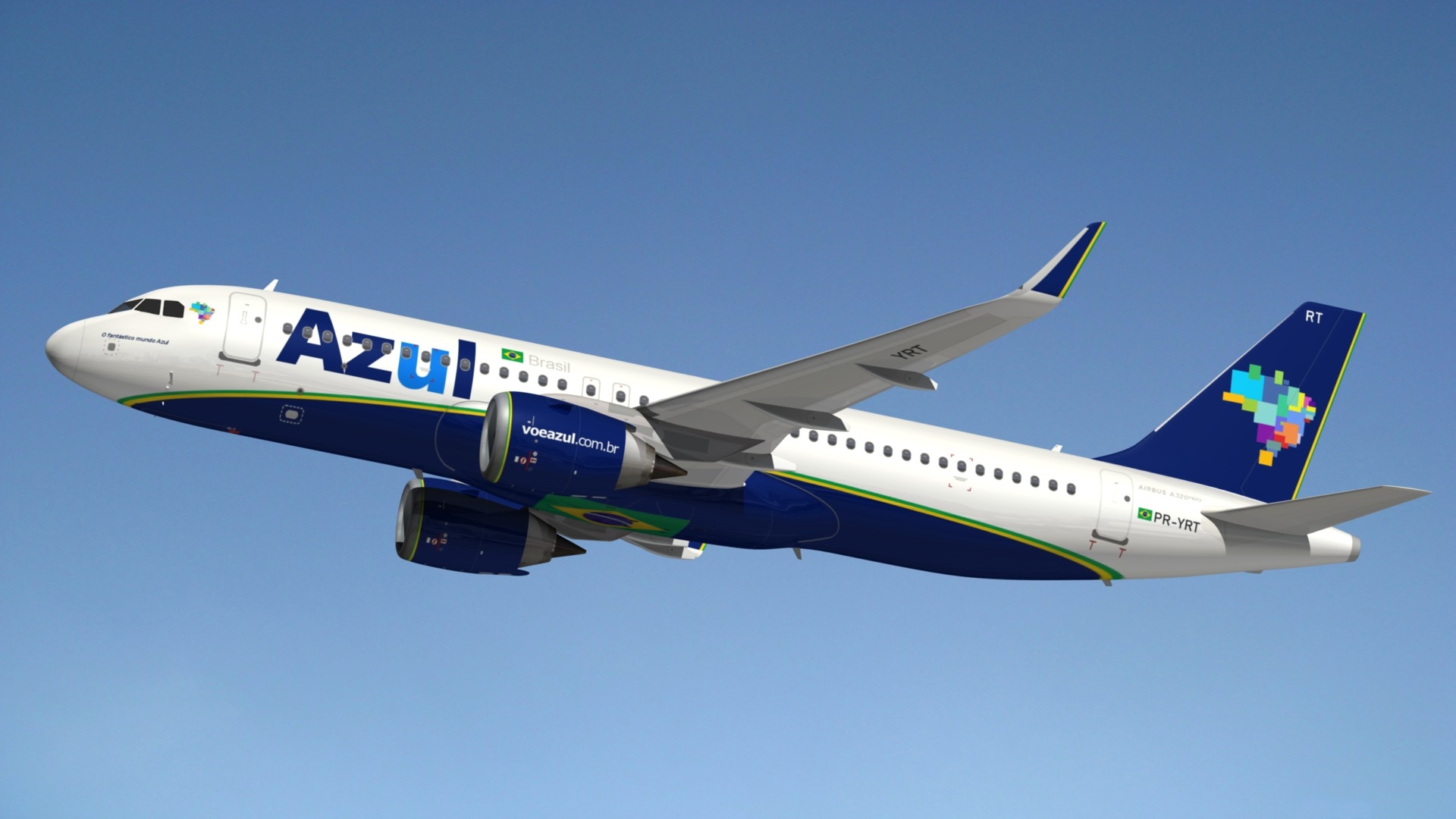 3D airbus a320 neo azul model - TurboSquid 1420370